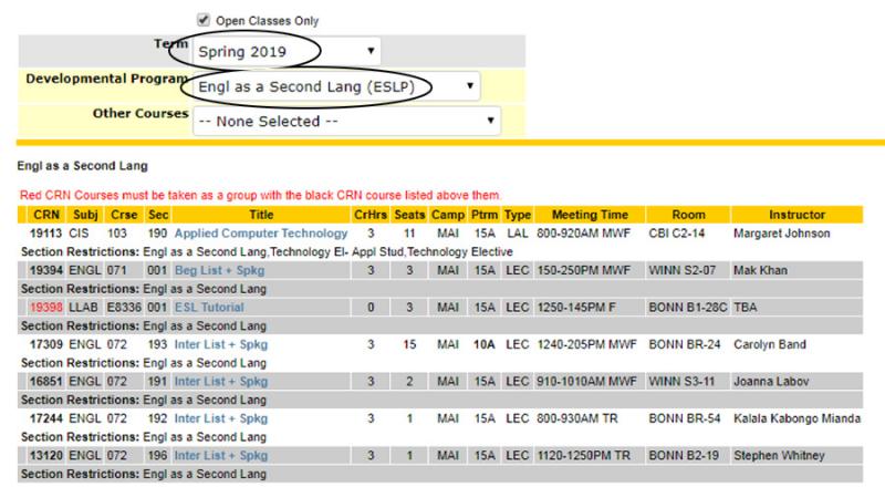 Registering for Courses through MyCCP (ESL) | Community College of ...