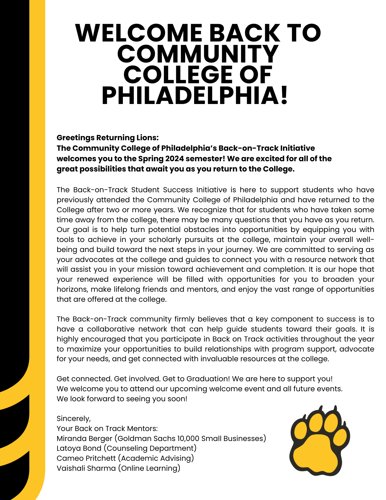 Readmit Students | Community College of Philadelphia